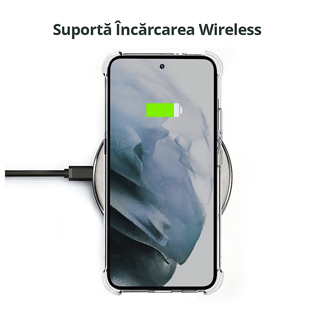 Husa Silicon Anti-Soc compatibila cu Oppo A58 5G / A78 5G, Transparent ...