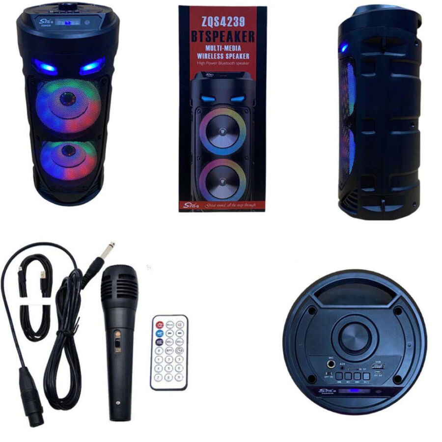 ZQS 4239 Hordozható RGB LED es Bluetooth Hangfal - eMAG.hu