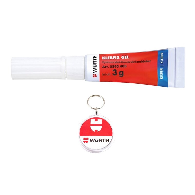 Set Adeziv rapid Klebfix Gel 3 g cu Breloc Wurth - eMAG.ro