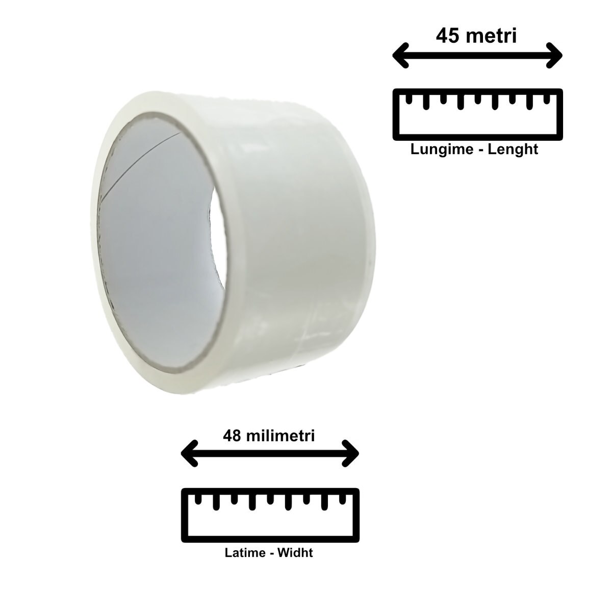 Banda adeziva tip scotch, 48 mm x 45 m, Nova Roll Acril T35048 ...