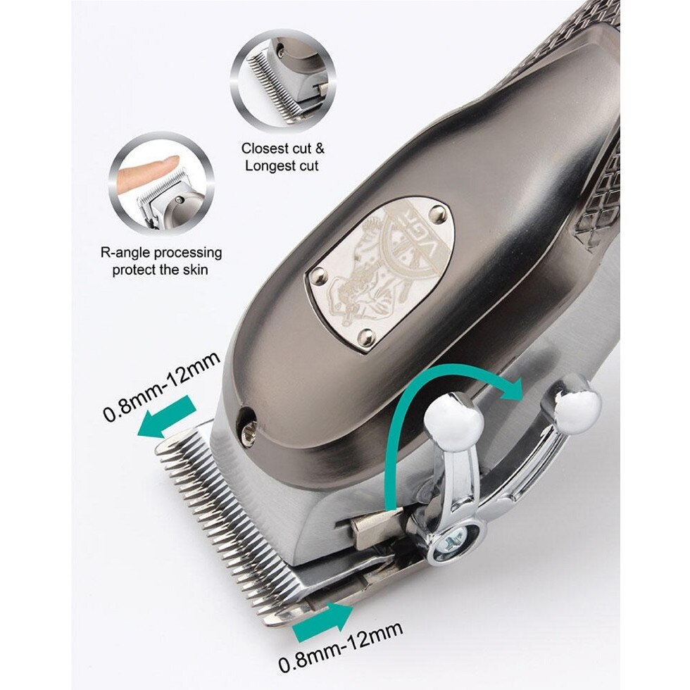 Set aparat de tuns profesional VGR, perie fade si pieptan, carcasa ...