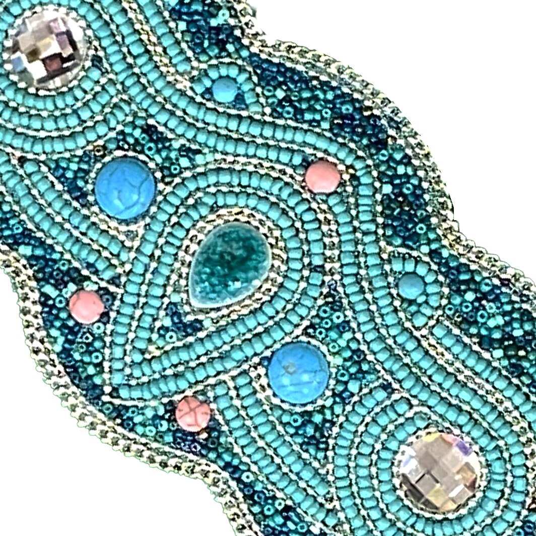 Curea elastica model brau elegant, turcoaz - eMAG.ro