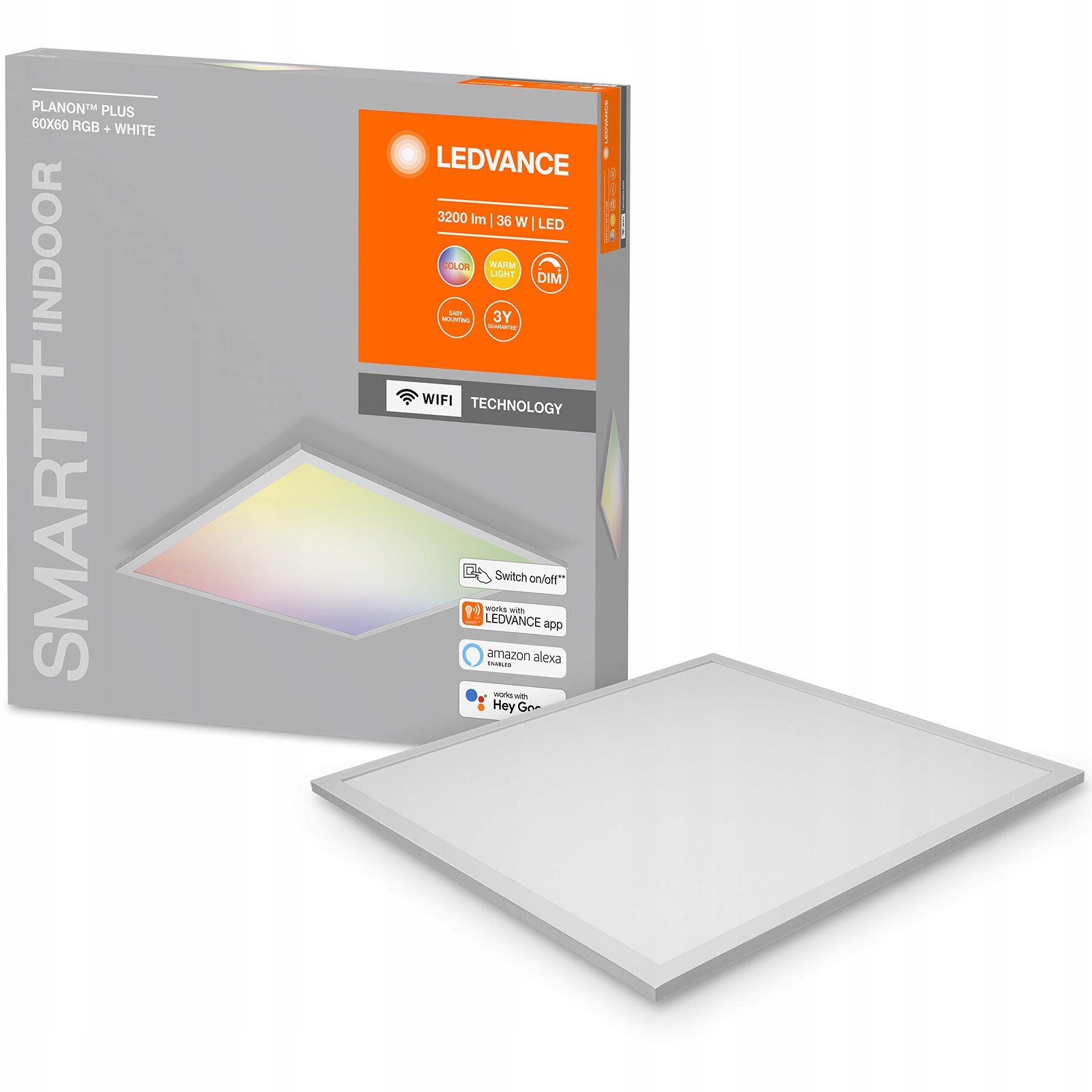 Panou smart LED RGB, Ledvance, Aluminiu, 36 W, 60 cm, Alb - eMAG.ro