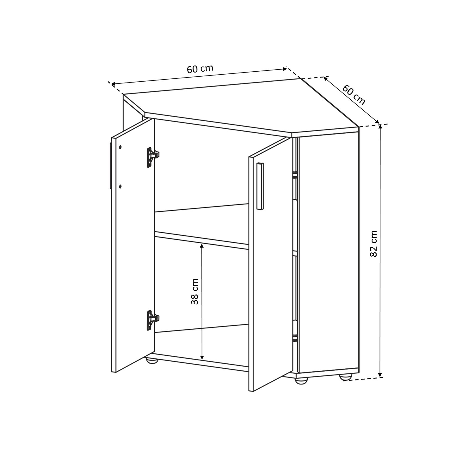 Comoda Expomob COLT ALMA, 2 usi, dimensiune 60x60x82 cm, culoare sonoma ...