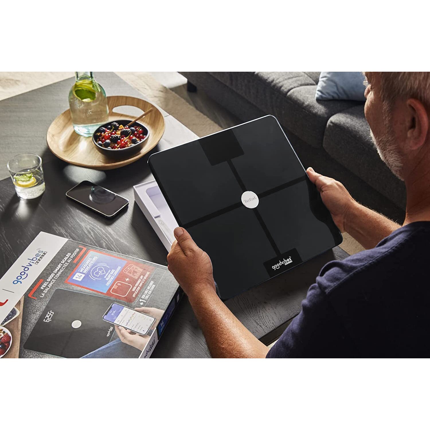 Смарт телесен кантар TEFAL, Goodvibes Sport, BM9660S1, 180 кг ...
