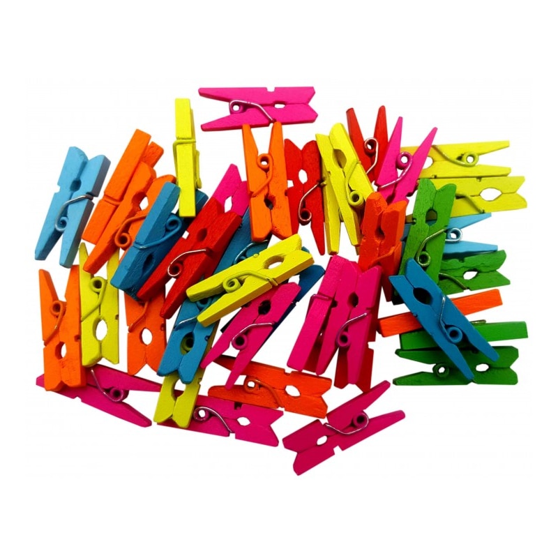 Set 40 carlige colorate lemn COLORARTE, 2.5cm - eMAG.ro