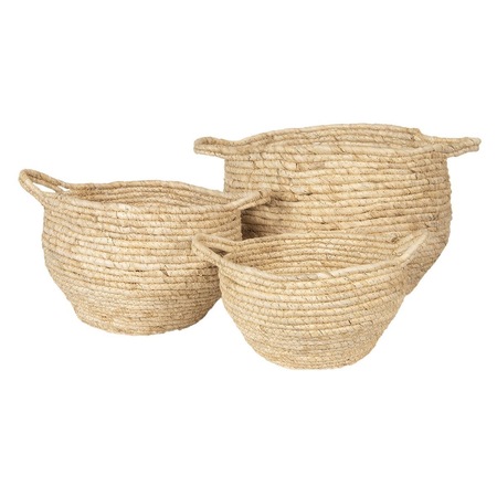 Set 3 cosuri decorative din rattan natur Ø 30 cm x 31 h - eMAG.ro