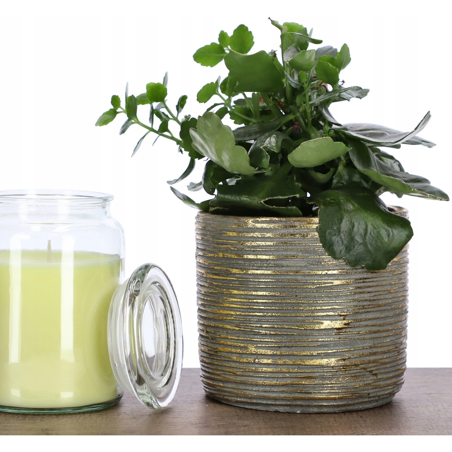 Set 2 ghivece decorative, Kotarbau, 14 cm, Ceramica, Auriu - eMAG.ro