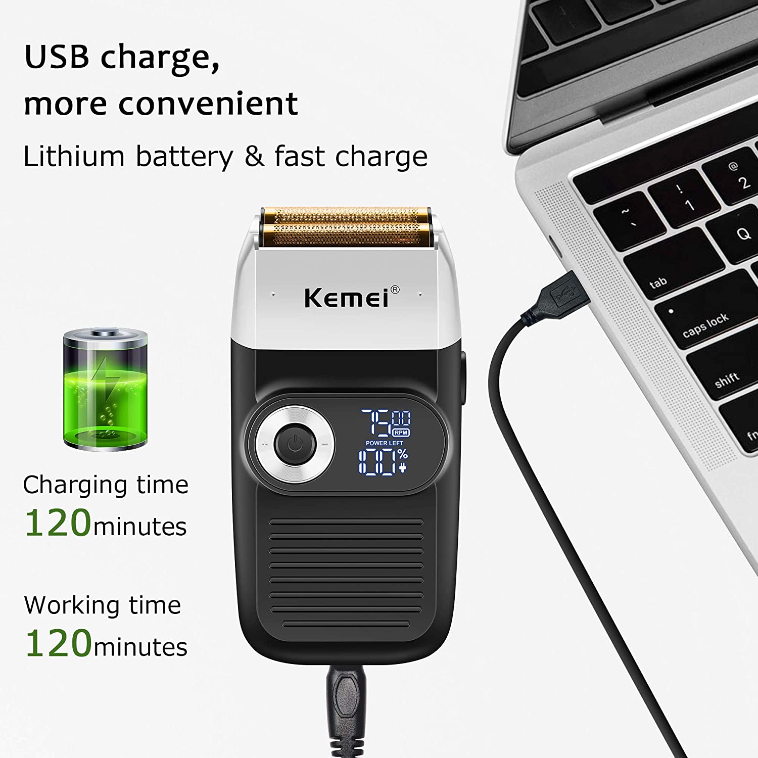 Aparat de ras electric, Profesional, Display LCD, Folie Din Titan, Anti ...