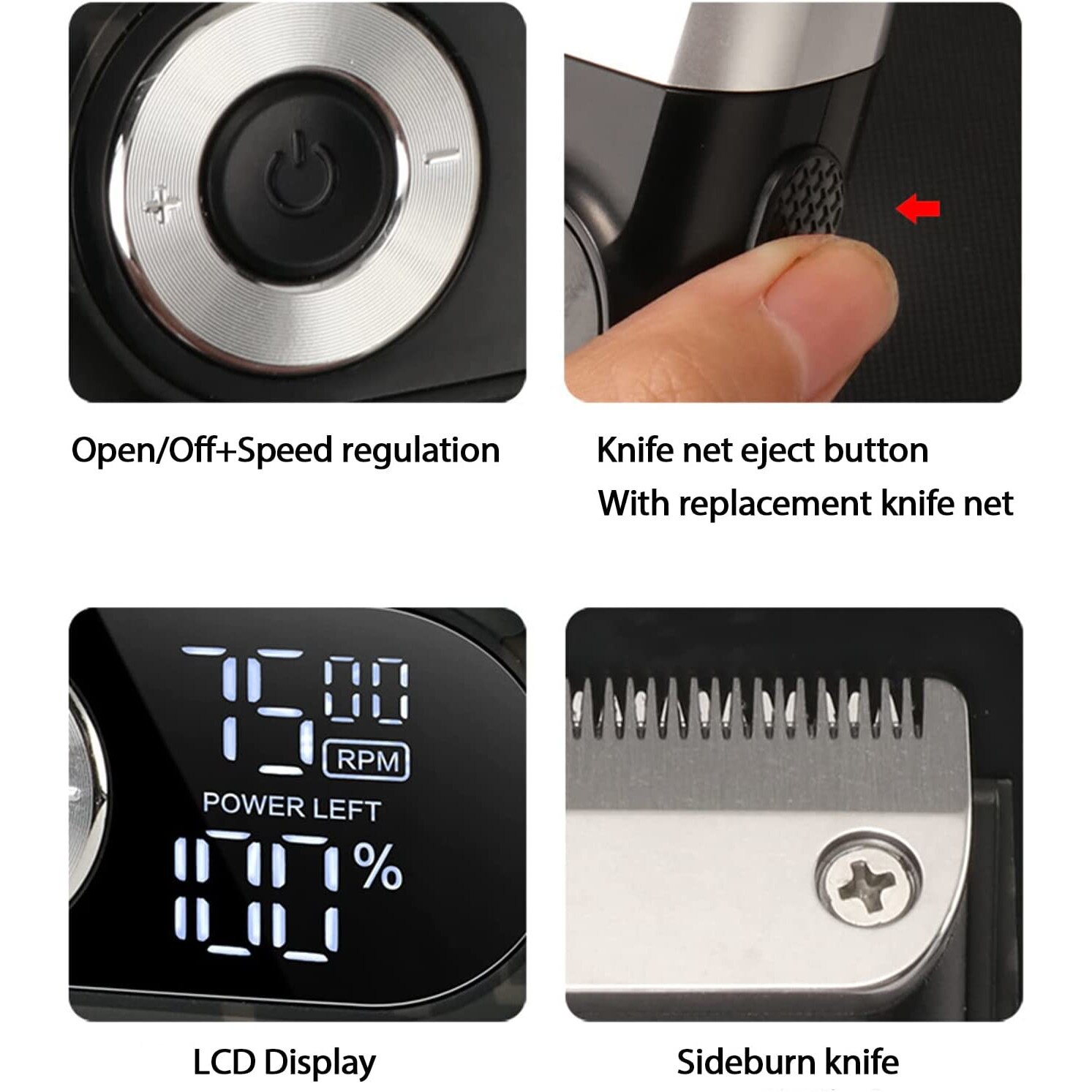 Aparat de ras electric, Profesional, Display LCD, Folie Din Titan, Anti ...