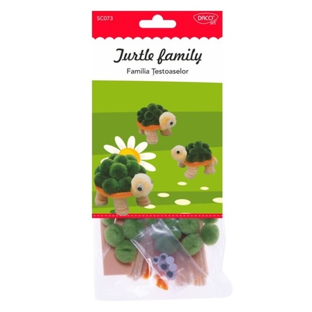 Daco Creative Set Teknős család, 3 db/készlet, habanyag és plüss drót ...