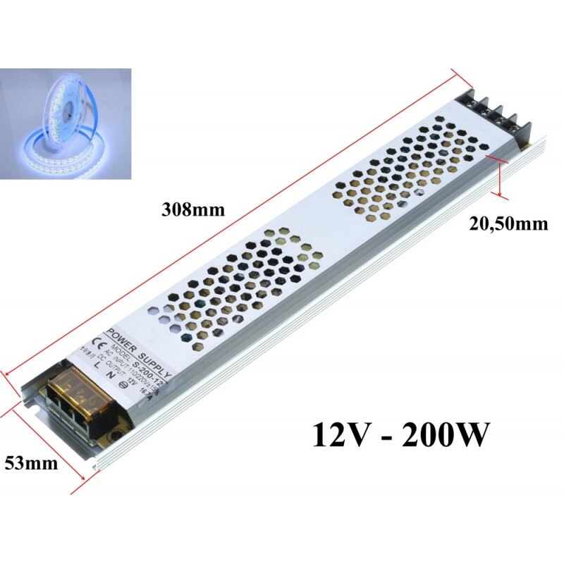 Sursa de Alimentare Slim 12V-200W / 16,7A - eMAG.ro