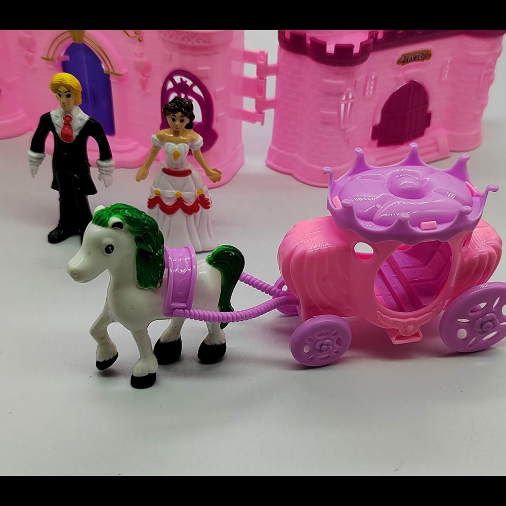 Set castel de jucarie, Home Sweet Castle, cu 2 papusi si trasura ...