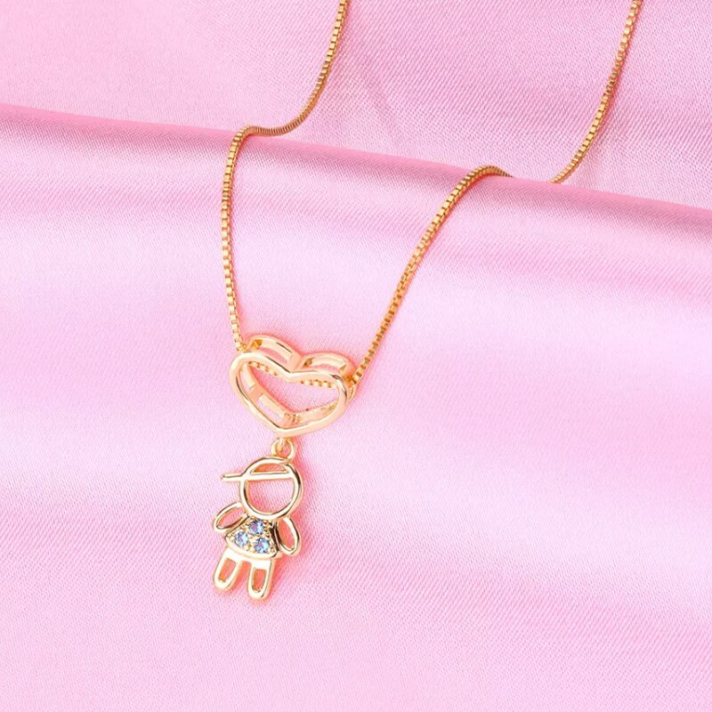 Set 2 buc, lant cuplu, accesorii fetita si baiat, model cute couple ...