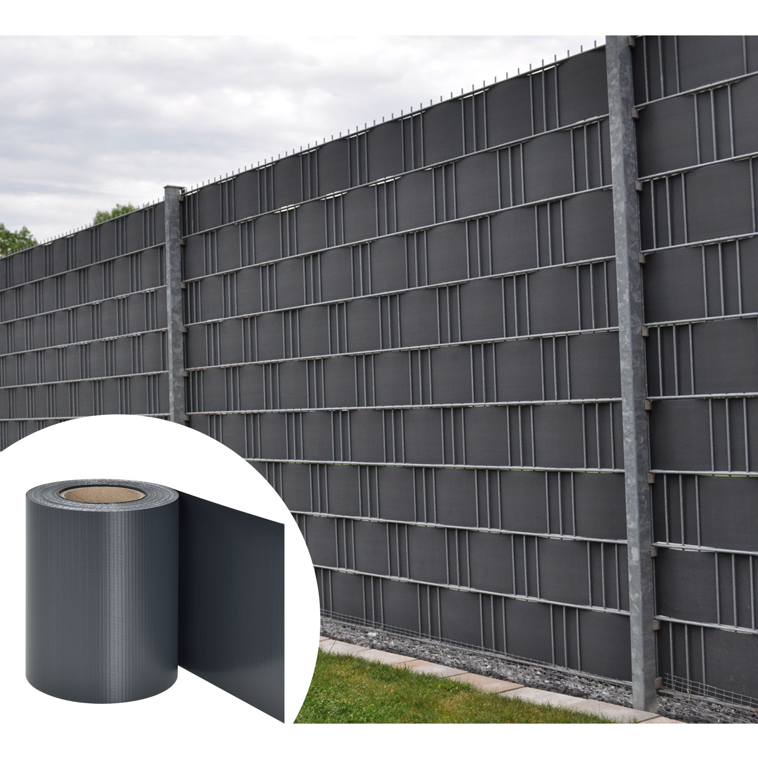 Plasa pentru gard, Juskys, PVC, Gri - eMAG.ro
