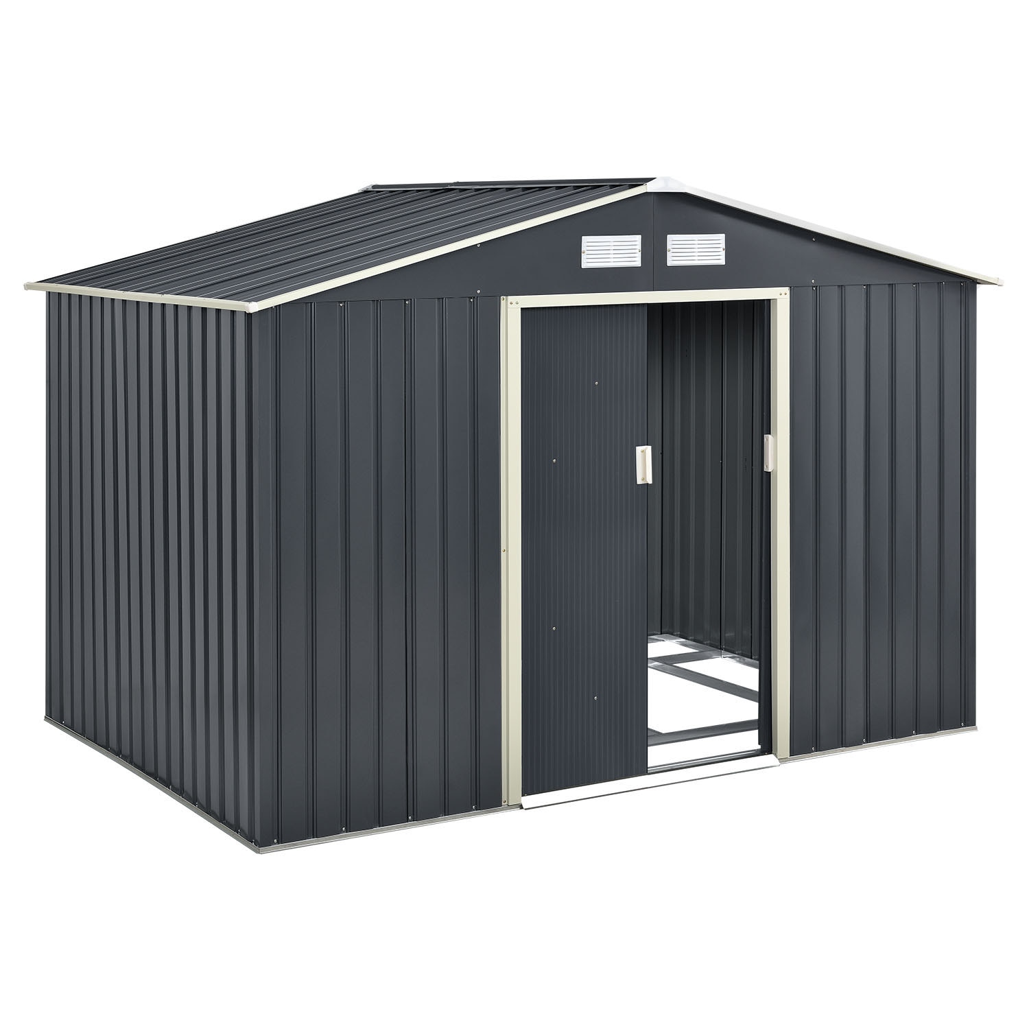 Sopron pentru gradina, Juskys, 267x309x192 cm, Metal, Gri - eMAG.ro