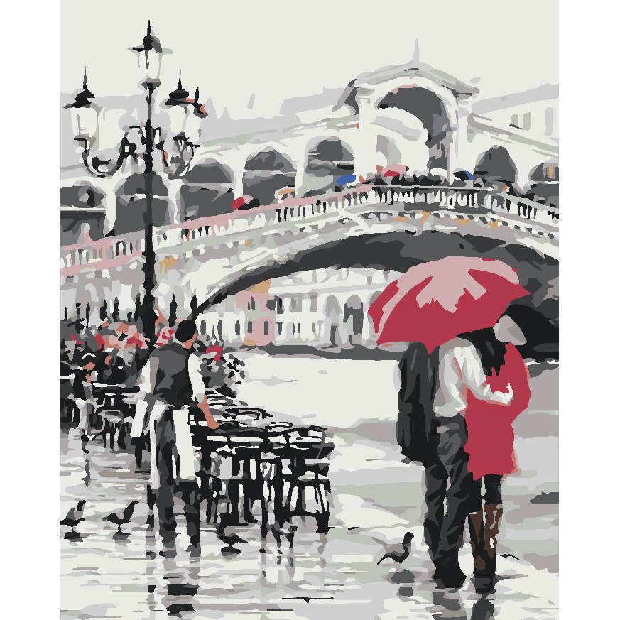 Set pictura pe numere Indragostiti 3328, panza bumbac pe rama lemn ...