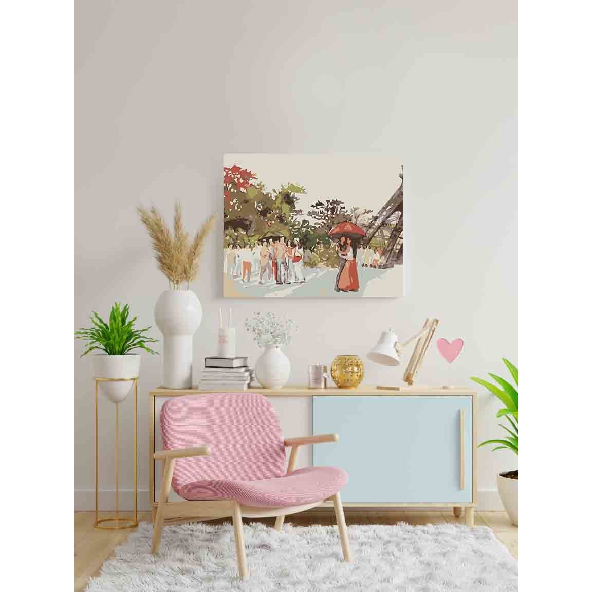 Set pictura pe numere Indragostiti 3329, panza bumbac pe rama lemn ...