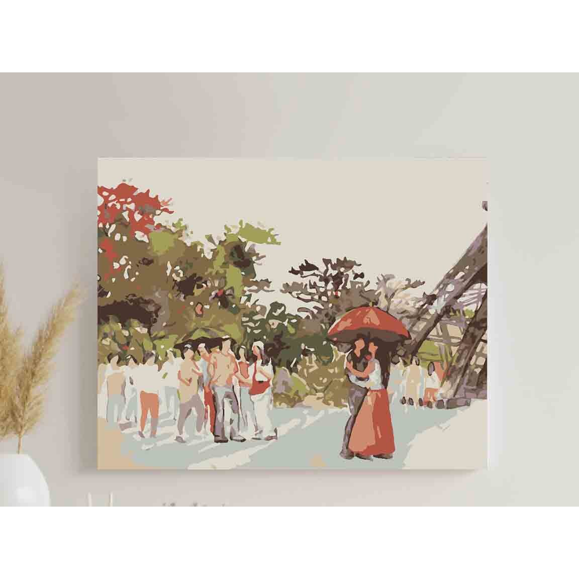 Set pictura pe numere Indragostiti 3329, panza bumbac pe rama lemn ...