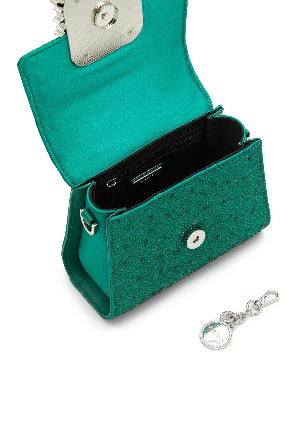 Aldo, Geanta cu strasuri si maner Lazurda, Verde englez - eMAG.ro