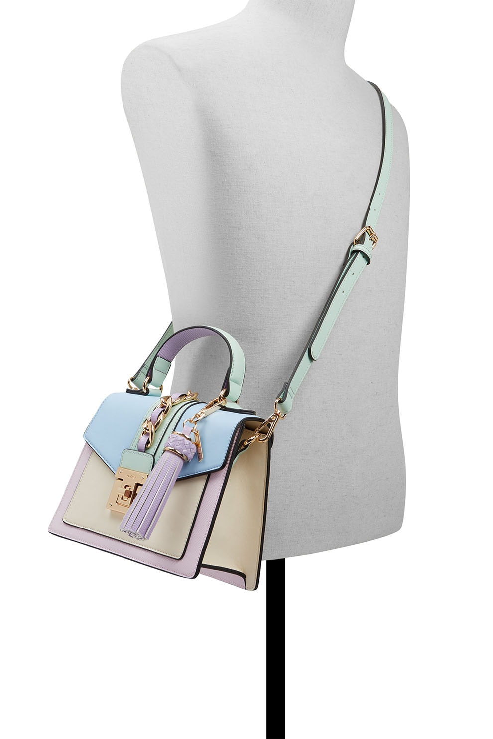 Aldo, Geanta din piele ecologica cu maner si model colorblock Martis ...