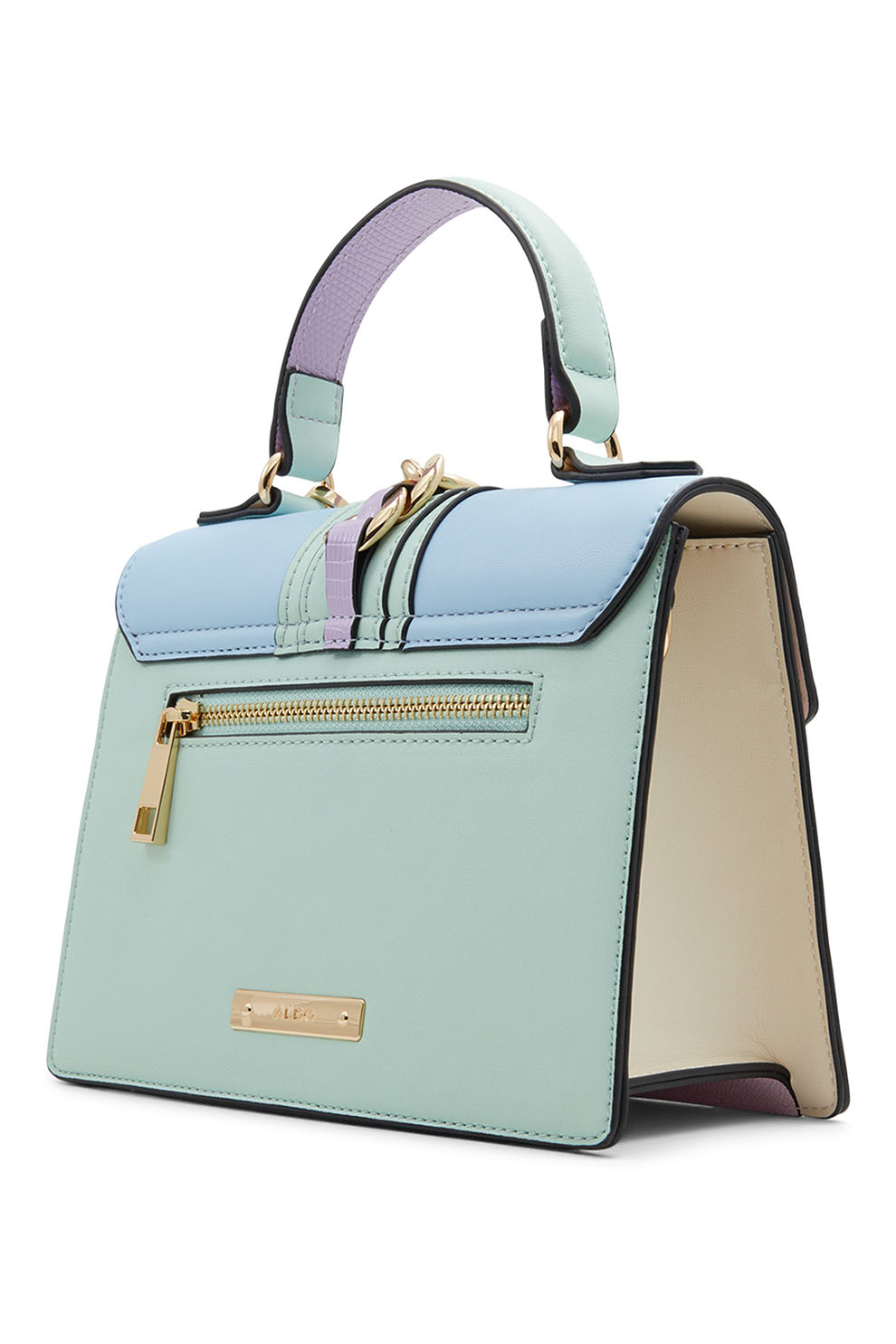 Aldo, Geanta din piele ecologica cu maner si model colorblock Martis ...