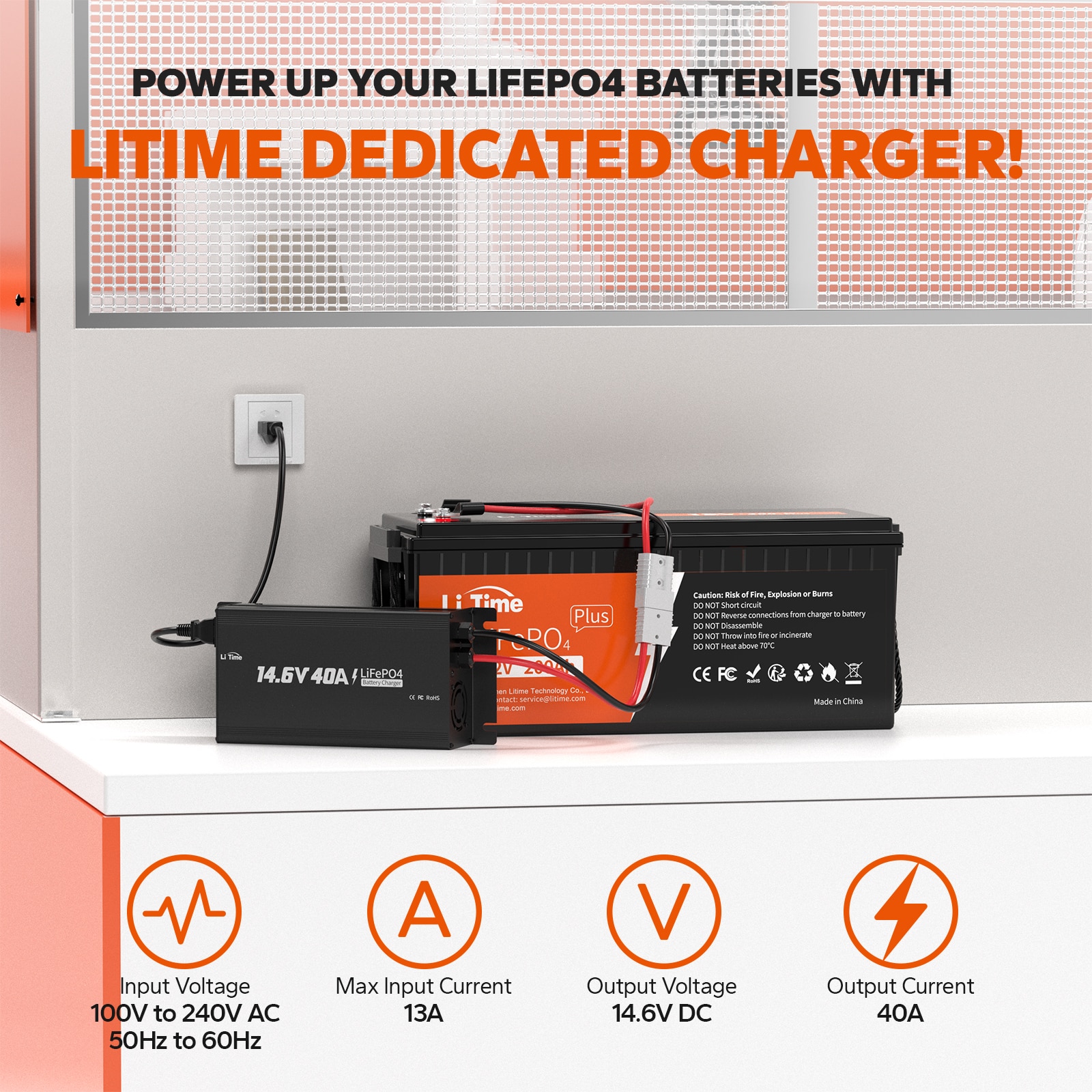 Baterie cu litiu LiFePO4 Plus, LiTime, Multifunctionala,12V, 200Ah, BMS ...