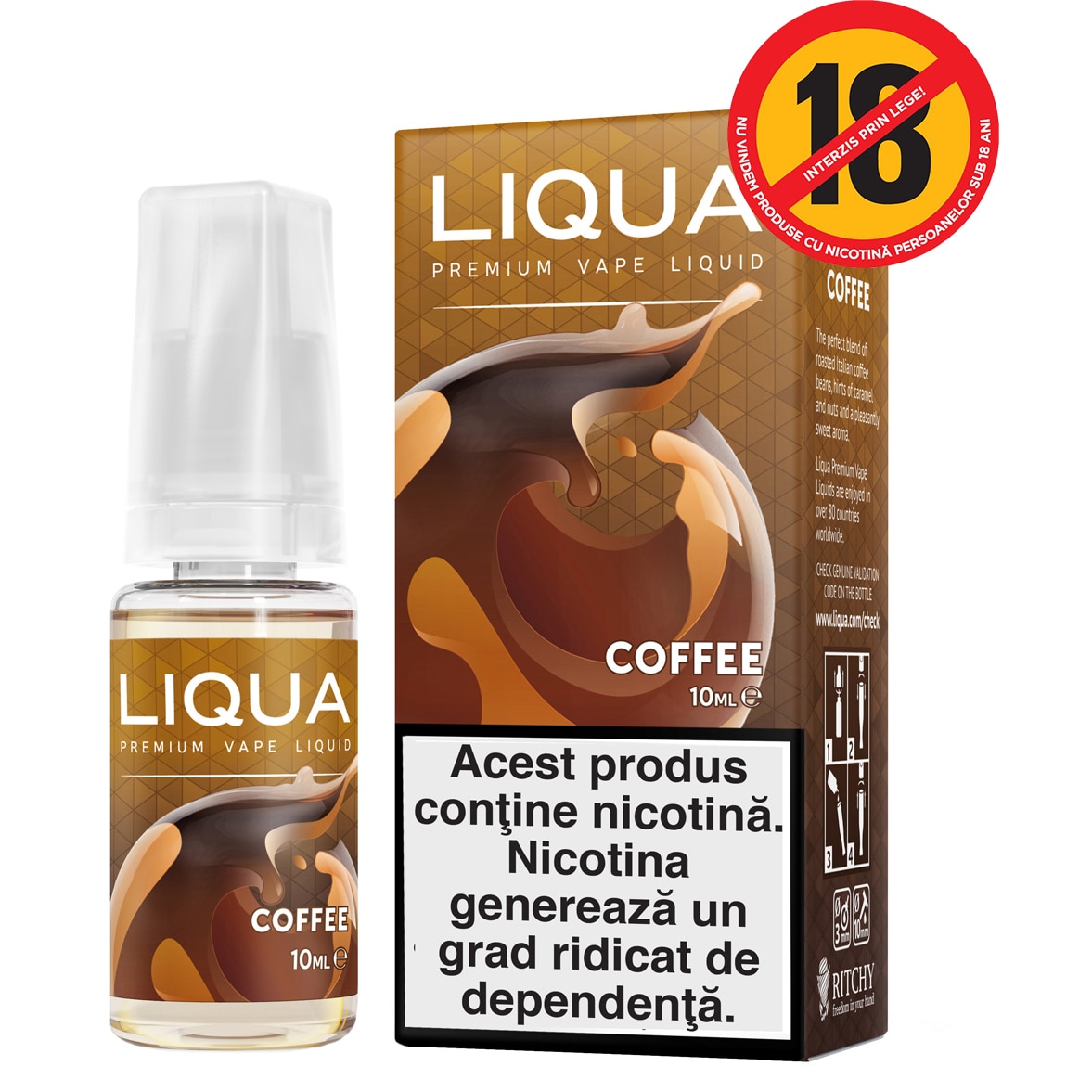 Lichid pentru Tigara Electronica Liqua Elements, 10ml, Coffee, 18 mg/ml. - eMAG.ro