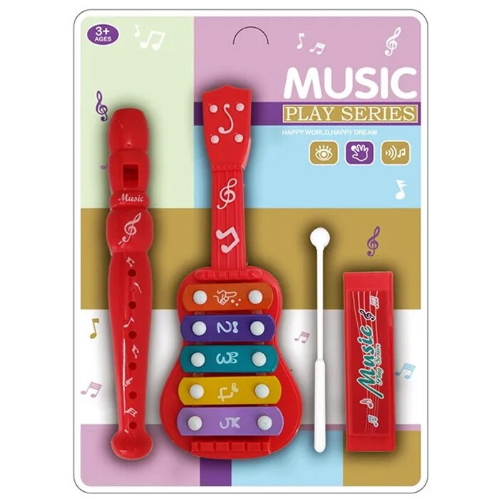 Set instrumente muzicale de jucarie cu 3 piese, flaut, xilofon sub ...