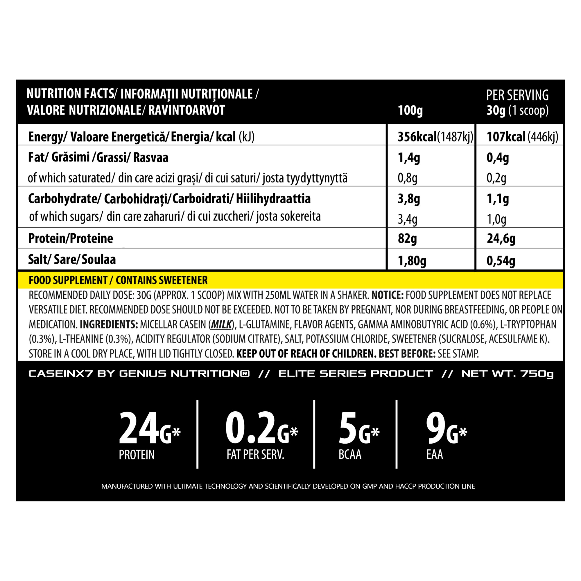 Caseina Micelara Casein-X7 aroma de Ciocolata 750g, Pudra Genius ...