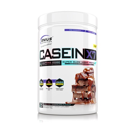 Caseina Micelara Casein-X7 aroma de Ciocolata 750g, Pudra Genius ...