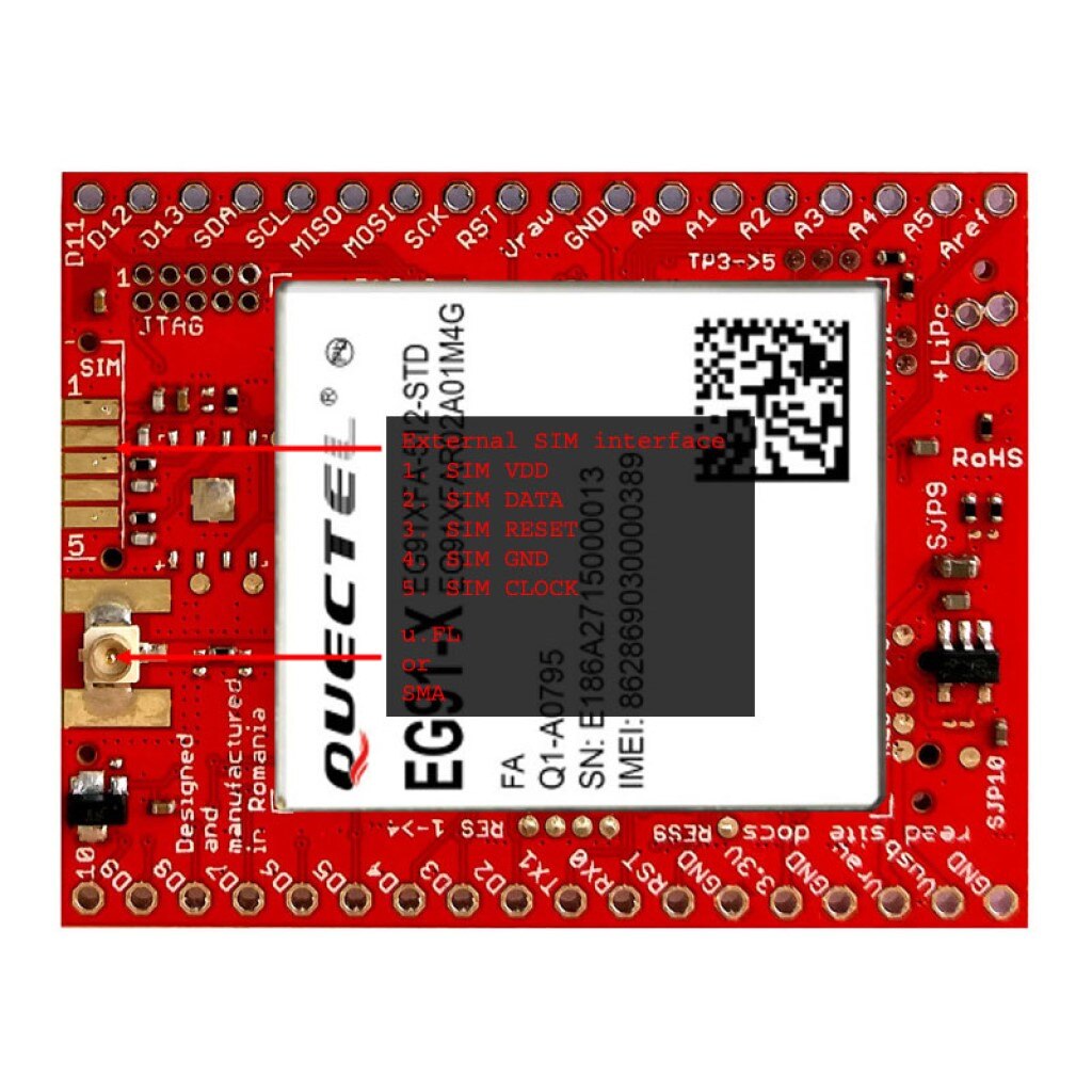 Modul IoT ARM0 + EG91E - xyz-mIoT - shield placa dezvoltare AT SAMD21G ...