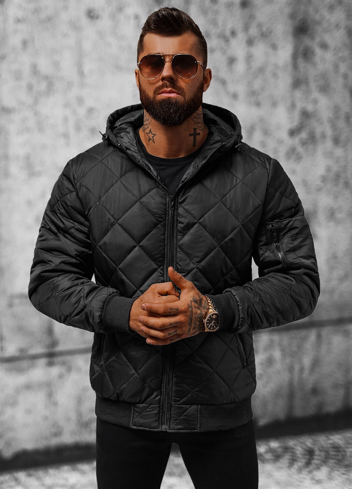 Jacheta barbati neagra OZONEE JS/MY21Z M - eMAG.ro