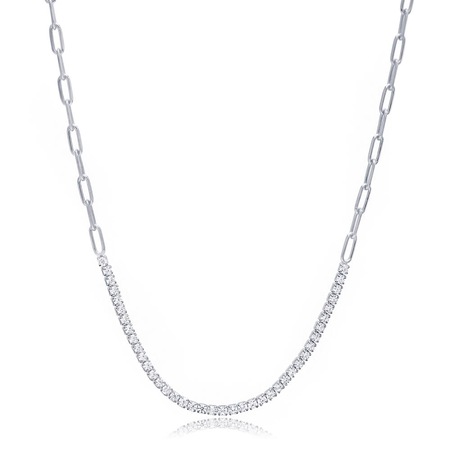 Lant de zale din piatra din zirconiu patrat, colier cu Tennis din ...