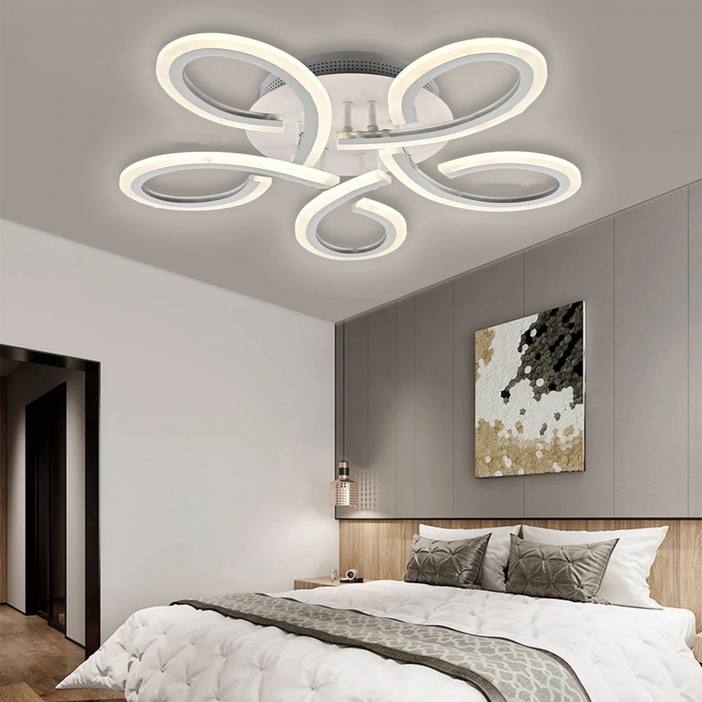 Lustra led cu telecomanda, Grace White, lumina dimabila 2700k - 6500k ...