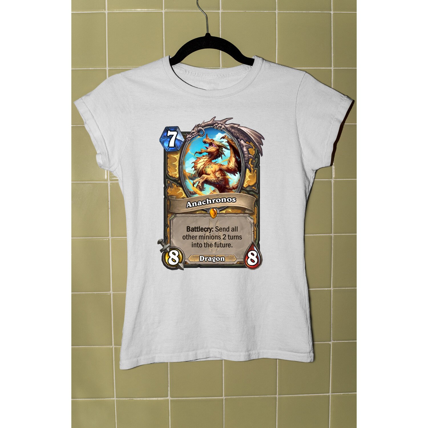Tricou pentru dama personalizat, Alb, carte HearthStone - Anachronos ...