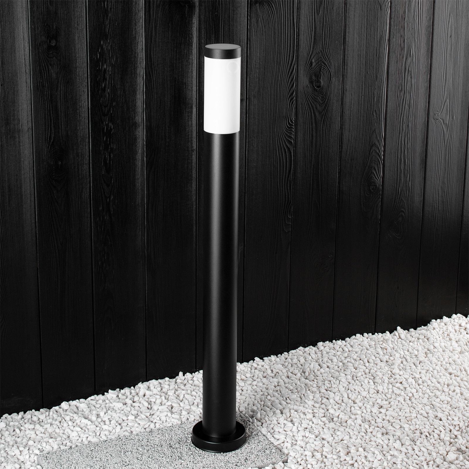 Stalp de gradina, Lumiled, Inox/Plastic, 90 cm, Negru - eMAG.ro