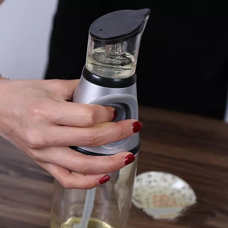 Dozator de ulei si otet, Smart Pressure, sticla si inox, recipient ...