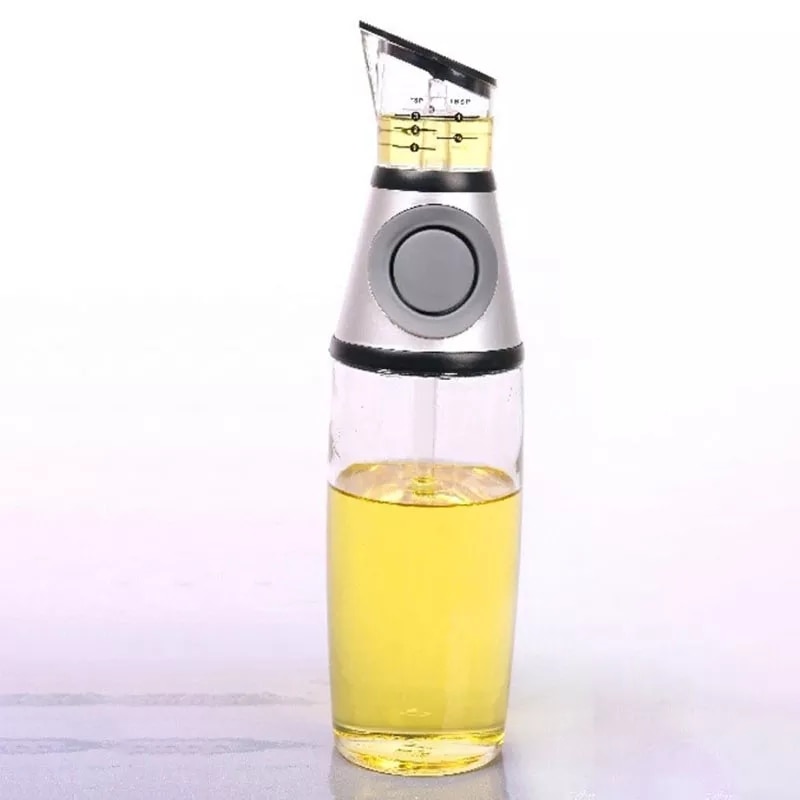 Dozator de ulei si otet, Smart Pressure, sticla si inox, recipient ...
