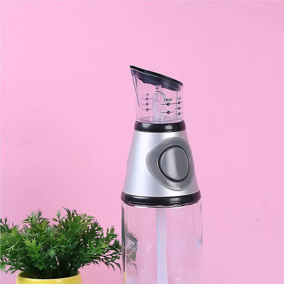 Dozator de ulei si otet, Smart Pressure, sticla si inox, recipient ...