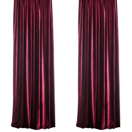 Set 2 bucati draperie SereDesign catifea culoare rosu bordo, croita cu ...