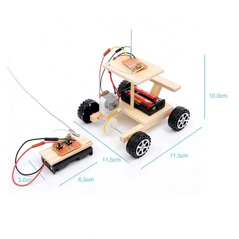 Jucarie Educationala Tetea, Kit lemn STEM, masinuta wireless Model.2 ...