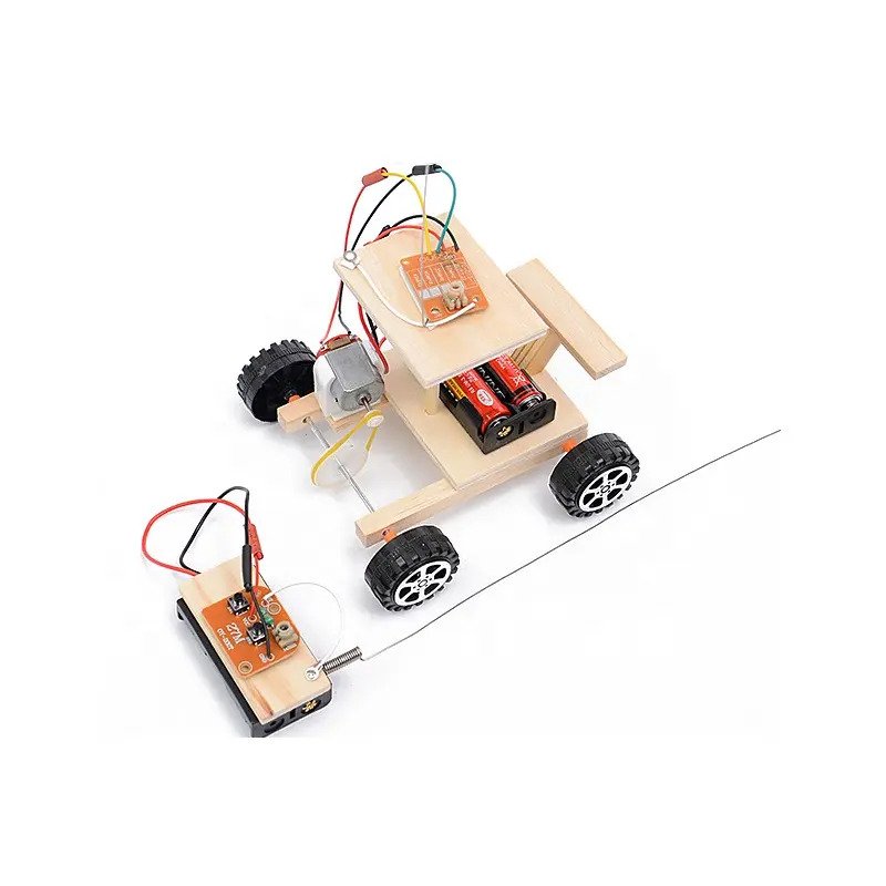 Jucarie Educationala Tetea, Kit lemn STEM, masinuta wireless Model.2 ...