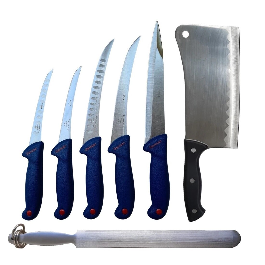 Set Profesional macelarie GER5 format din 5 cutite, pila lata pentru ...