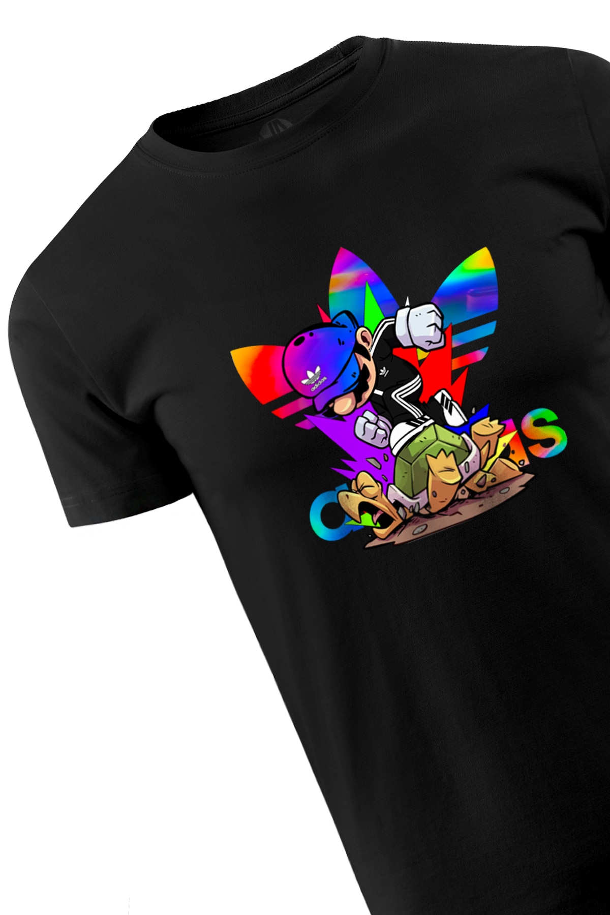 Tricou barbati, Mario wear Adidas Holo, Regular fit, Lejer, Negru ...