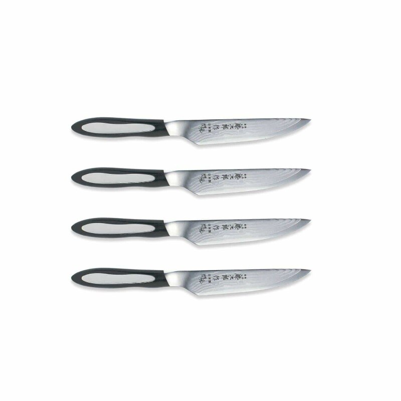 Set 4 cutite pentru friptura, Tojiro, Inox, 11 cm, Negru - eMAG.ro