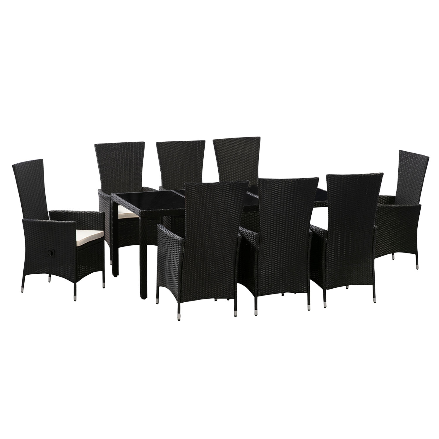 Set mobilier pentru gradina, Juskys, Ratan, Negru - eMAG.ro