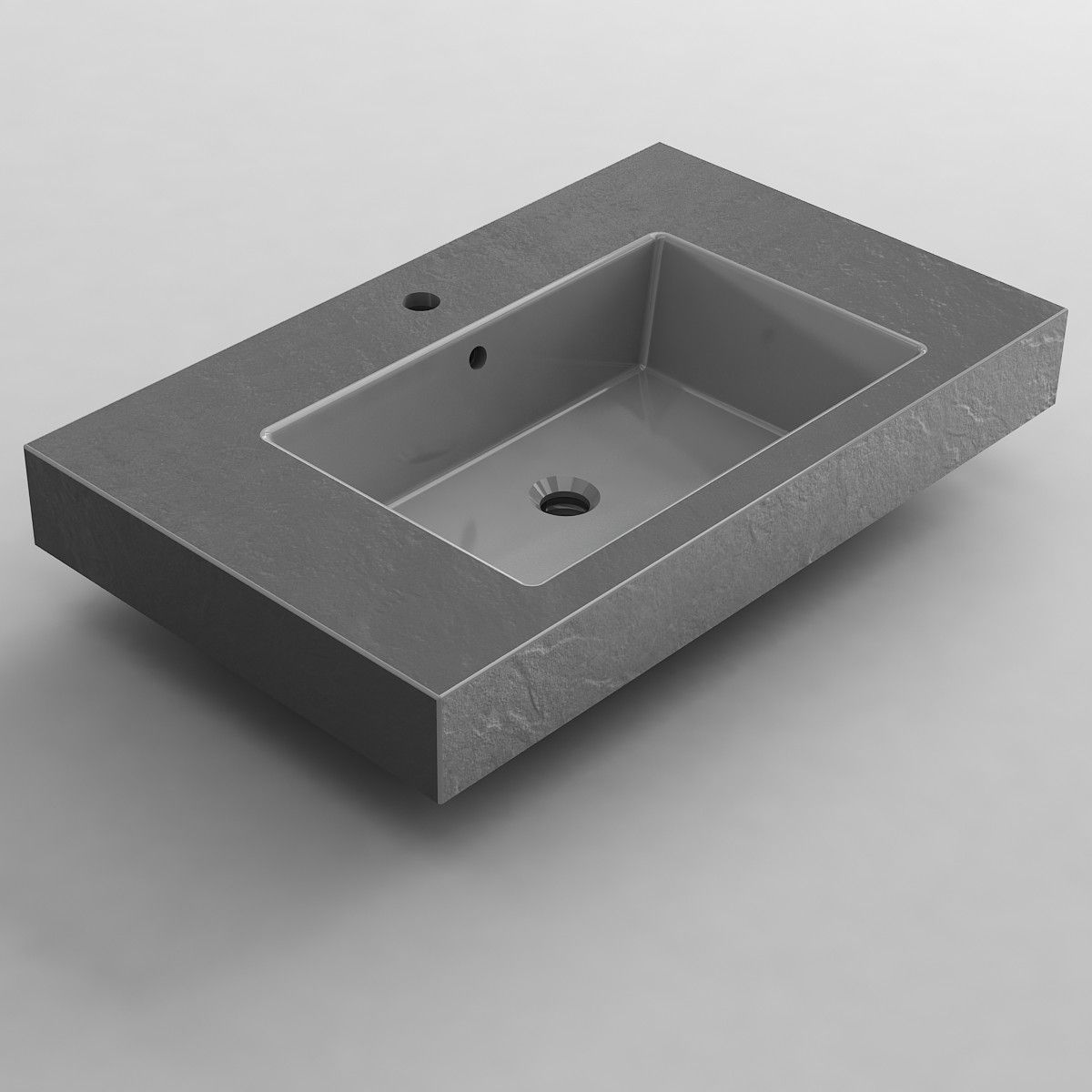 Lavoar Elsa, compozit mineral, montaj pe blat sau suspendat, Antracit ...