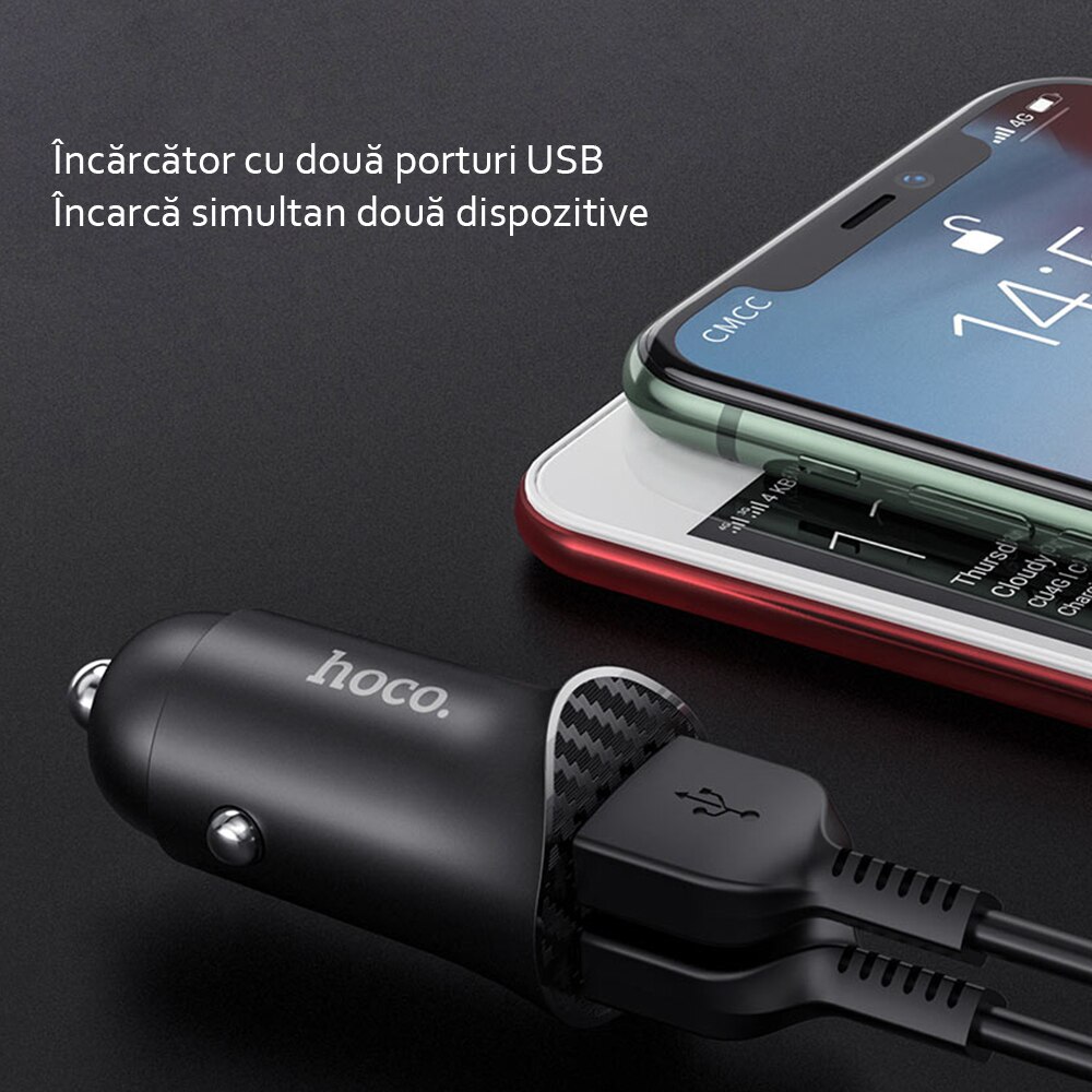 Priza Auto 2x USB QC3.0, GEAR Turbo, 18W, A62, Silicon Flex, Deep Dark ...