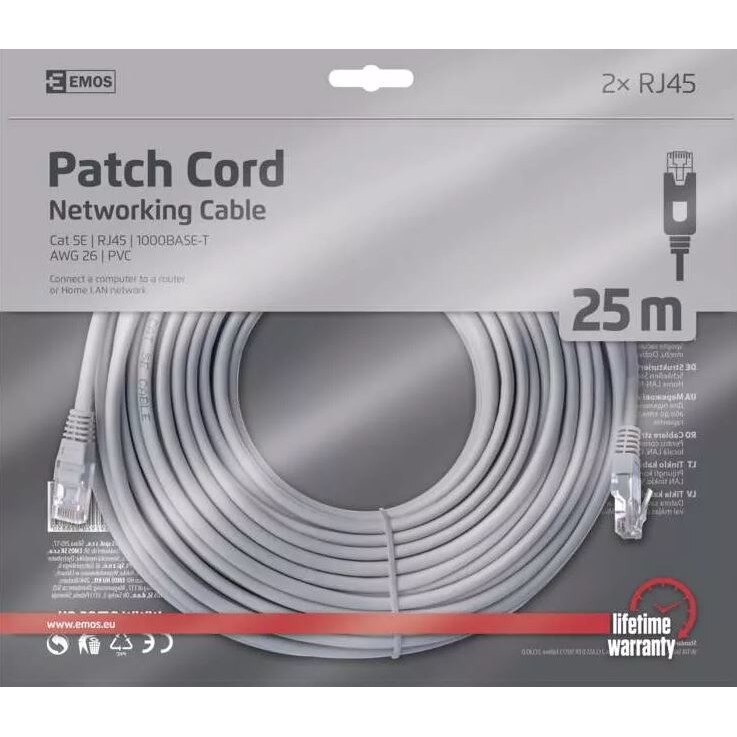 Patch cord Rj45 UTP cat5e, 25 metri - eMAG.ro